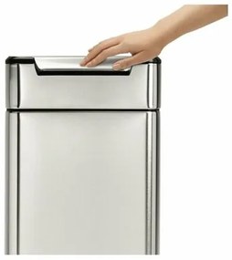 Dotykový odpadkový koš Simplehuman – 30 l, hranatý, matná nerez ocel, FPP