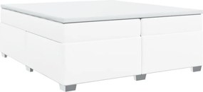 Box spring postel s matrací bílá 200x200 cm umělá kůže 3285226