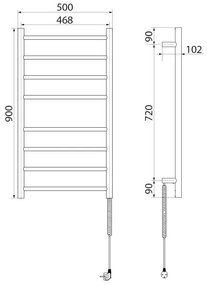 Sapho - Elektrický sušák na ručníky REDONDO 75W/230V 90 cm lesklý chrom kulatý