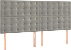 Box spring postel s matrací světle šedá 180x200 cm samet 3129465