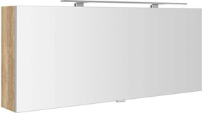 Sapho Cloe - Zrcadlová skříňka s LED osvětlením 120x50x18 cm, dub alabama CE120-0022