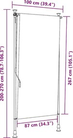 vidaXL Venkovní roleta 100 x 270 cm [368772] Barva: Modrá