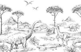 Vliesová obrazová tapeta Dinosauři 159063, 300 x 279 cm, Forest Friends, Esta