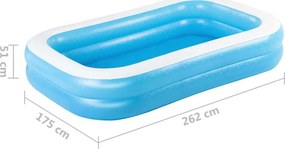 Bestway Rodinný obdélníkový nafukovací bazén 262x175x51cm modrý a bílý [3202495]