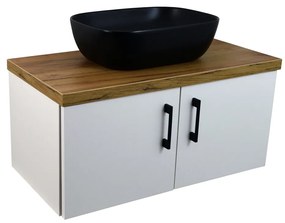 BPS-koupelny Koupelnová skříňka pod deskové umyvadlo Agria II W 80-HD - bílá/zlatý dub