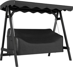 Potah na 3místnou houpačku Outsunny — voděodolný, větruodolný a UV-odolný, PU potažený Oxford, 185 × 76 × 81 cm — černý | Aosom