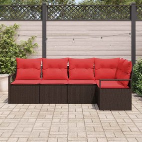 Set pohovek 5 ks Hnědá polyratan 3346384
