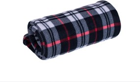 Deka Fleece karo černá 150x200cm TiaHome