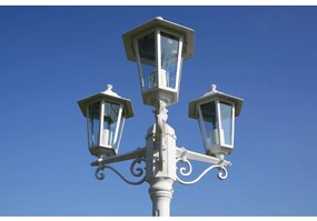 vidaXL Zahradní lampa Kingston, kandelábr se 3 rameny 215 cm, bílý
