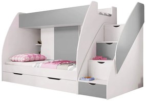 Patrová postel 80 cm Mareus (šedá) (s roštem). 1014003