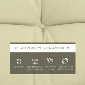 Outsunny Sada 4 venkovních polštářů na zahradní houpačku, 1 sedací polštář, 1 opěrný polštář a 2 polštáře Krémová | Aosom
