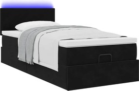 Osmanská postel s matrací &amp; LED černá 80x200cm samet 3312514