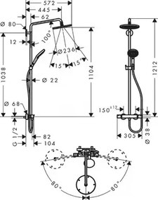 Hansgrohe Raindance S - Sprchový set Showerpipe 240 s termostatem | 3