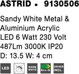 Nástěnné LED svítidlo NOVA LUCE ASTRID 6W 3000K 9130506