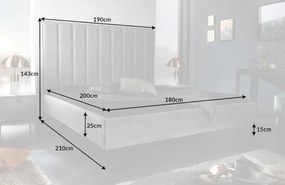 Moebel Living Stříbrně šedá sametová dvoulůžková postel Codie 180 x 200 cm