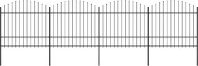 vidaXL Zahradní plot s hroty ocel (1,5–1,75) x 6,8 m černý [277742]