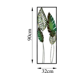Nástěnná kovová dekorace Timeyi 2 zelená/černá