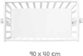 Bílá kolébka na kolečkách s nebesy 40x90 cm Adam &amp; Eule – Roba