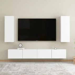 4dílný set TV skříněk bílý kompozitní dřevo 3074455