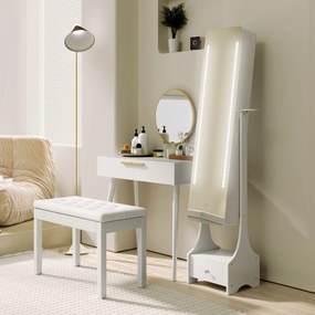 HOMCOM klavírní stolička ve venkovském stylu Klavírní lavice s úložným prostorem z kaučukového dřeva a imitace kůže, bílá, 76 x 36 x 50 cm pro milovn…