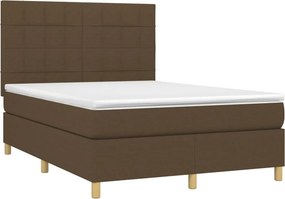 Box spring postel s matrací tmavě hnědá 140x200 cm textil 3142340