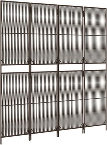 vidaXL Dělicí stěna 4 panely polyratan [365392] Barva: Hnědá