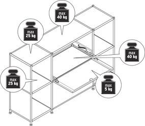 Tchibo - Odkládací skříňka »Cn3« se 2 výklopnými dvířky - barva: bílá