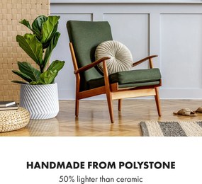 Fox & Fern Heusden, sada 2 květináčů, polyston, vhodný na rostliny, ruční výroba, 3D vzhled