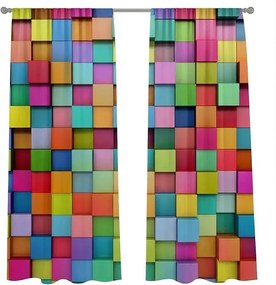 IMPAR Závěsy Barevné kostky (Rozměr : 140x250, Materiál: Interlock)