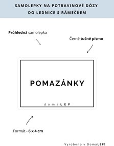 POMAZÁNKY - Samolepka s rámečkem na dózy do lednice, 6 x 4 cm
