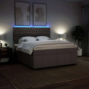 Box spring postel s matrací taupe 200x200 cm textil 3294086