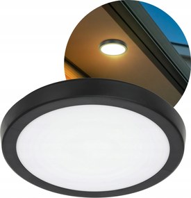 Stropní Svítidlo Stropní Led 24W Nastavitelná barva Kruhová lampa Cct na omítku Černá