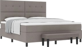 Postel s boxspringem s čelo Taupe 180 x 200 cm textil 3344090