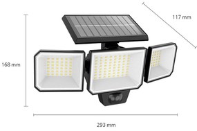 Solární nástěnné svítidlo Philips LED Nysil, 3 světla, senzor