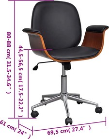 Otočné křeslo ohýbané dřevo a umělá kůže 241057