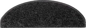 Schodové rohože 15 ks 65 x 21 x 4 cm černé, půlkulaté, velké 133901