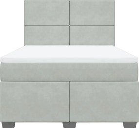 Box spring postel s matrací světle šedá 140x200 cm samet 3293224