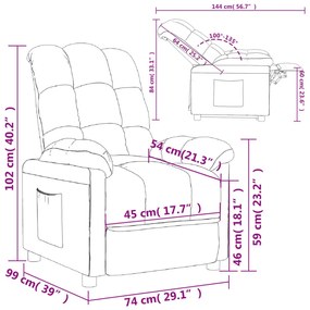 vidaXL Marketos Polohovací křeslo světle šedé textil