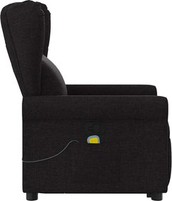 Zvedací masážní polohovací křeslo černé textil 3303386