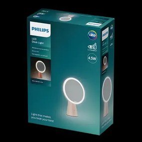Philips Mirror růžová / Stolní lampička se zrcadlem / USB / 3000-5000K