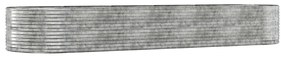 Vyvýšený záhon stříbrný 447x140x68 cm práškově lakovaná ocel,  319112