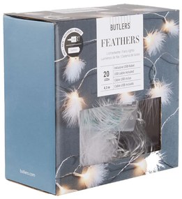 Butlers FEATHERS LED Světelný řetěz s USB peříčka 20 světel