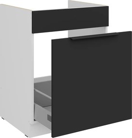 ARIA bc | dolní skříňka 60 ZL 1S dřezová | 60 cm | PREMIUM BOX | bílá/černá