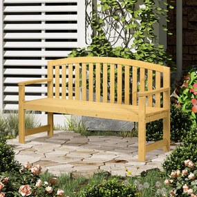 Zahradní lavice 2 osoby, dřevěná z borovice, odolná vůči počasí, s opěradlem, 140 cm, oranžová