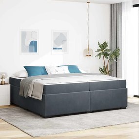 Rám postele s matrací Tmavě šedá 200 x 200 cm textil 3399309