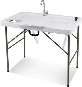 Costway Fish Cleaning Table Skládací stůl na filetování, bílý