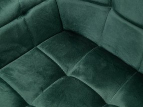 Tmavě zelené jídelní křeslo MARLEN VELVET s černými nohami