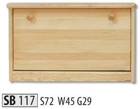 ImportWorld Botník Cedric masiv v45 x š72 x h29 cm (Barva dřeva: Dub)