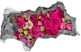 Wallmuralia Samolepící díra nálepka beton Růže 95x73 cm