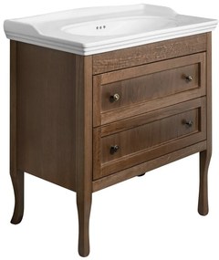 Sapho Retro koupelnová skříňka pod umyvadlo 83,5 x 80 x 43 cm masiv buk hnědá 1630